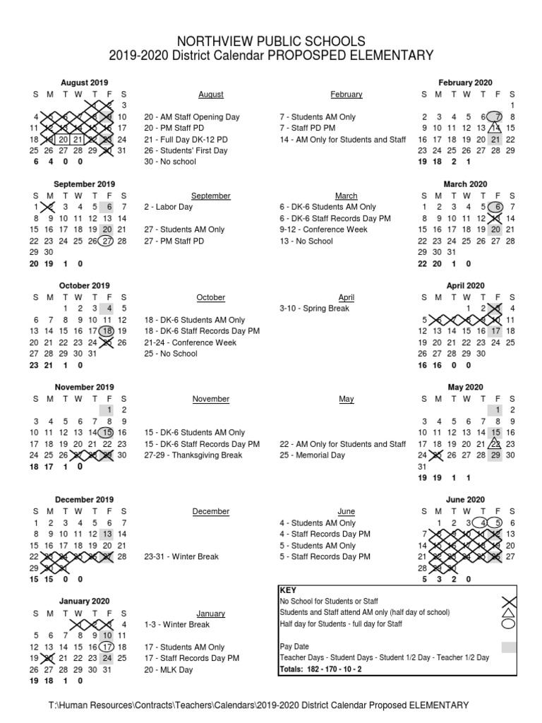 2019-2020 Northview School Calendar | PDF | Holidays | Observances