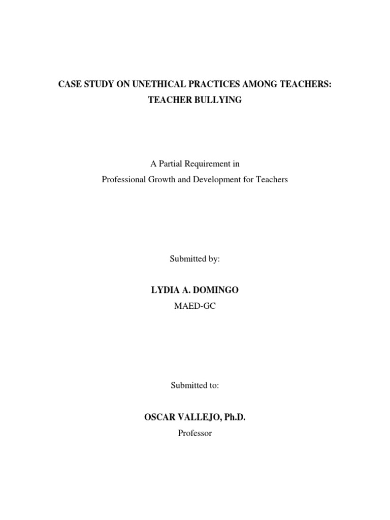 LYDIA DOMINGO - Case Study - Bullying | PDF | Bullying | Teachers