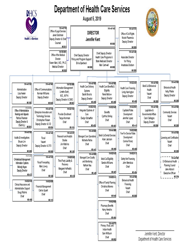 DHCS Organizational Chart 2019 | PDF | Economics Of Service Industries ...