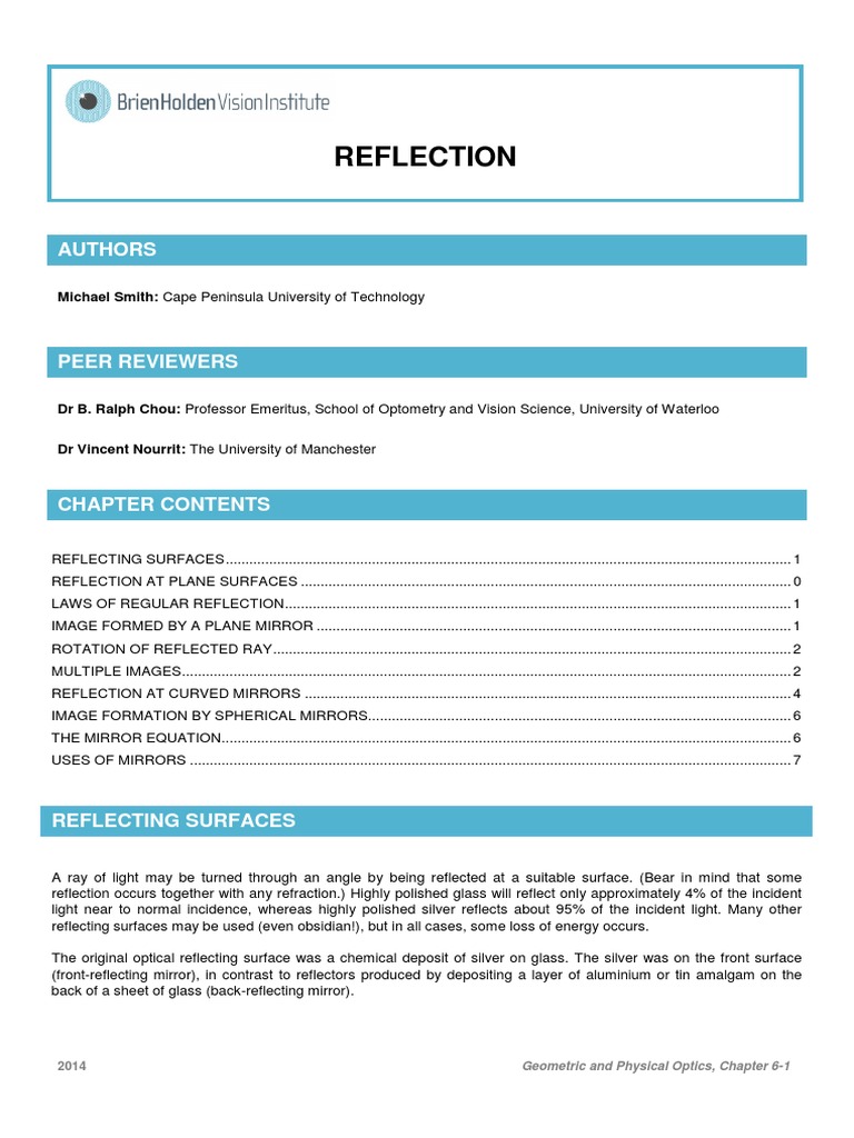 06 Reflection | PDF | Lens (Optics) | Reflection (Physics)