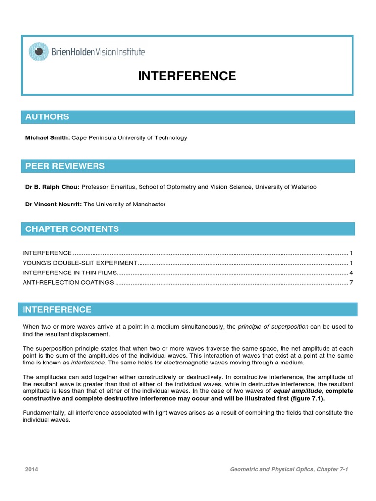 07 Interference | PDF | Reflection (Physics) | Wavelength