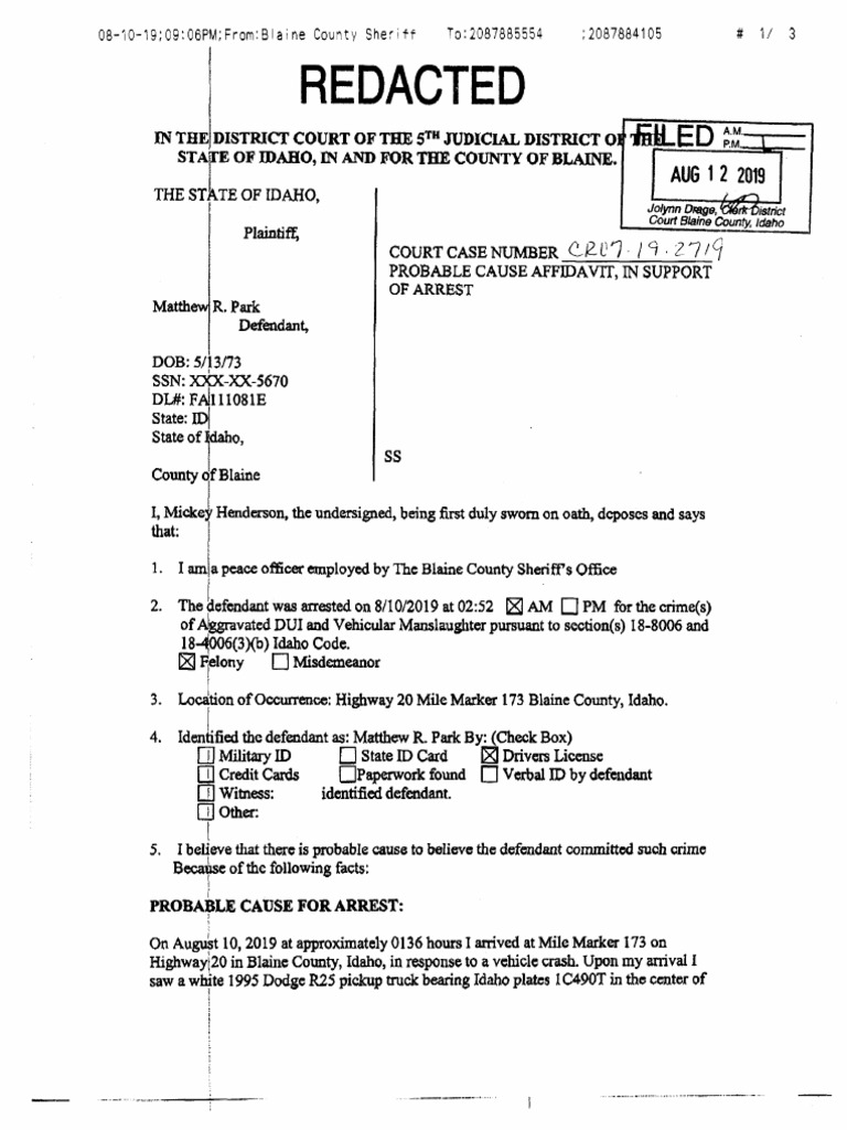 Matthew Park PAC | PDF | Dodge | Crime & Violence