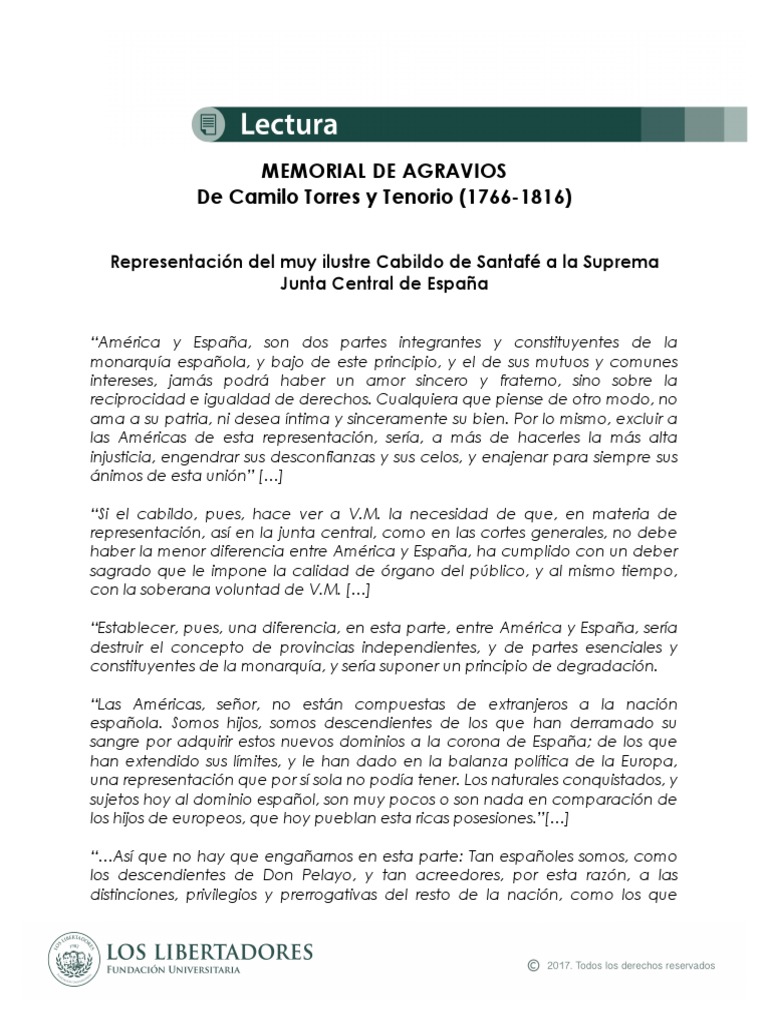 Memorial de Agravios | España | Nación