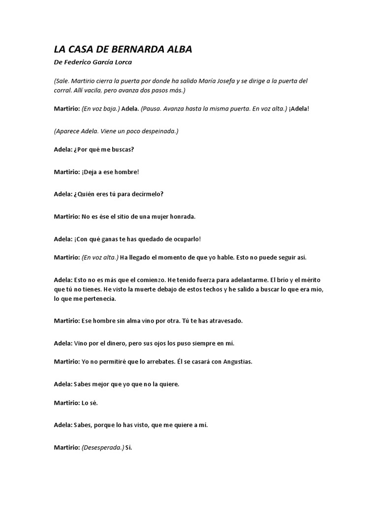 La Casa de Bernarda Alba | PDF