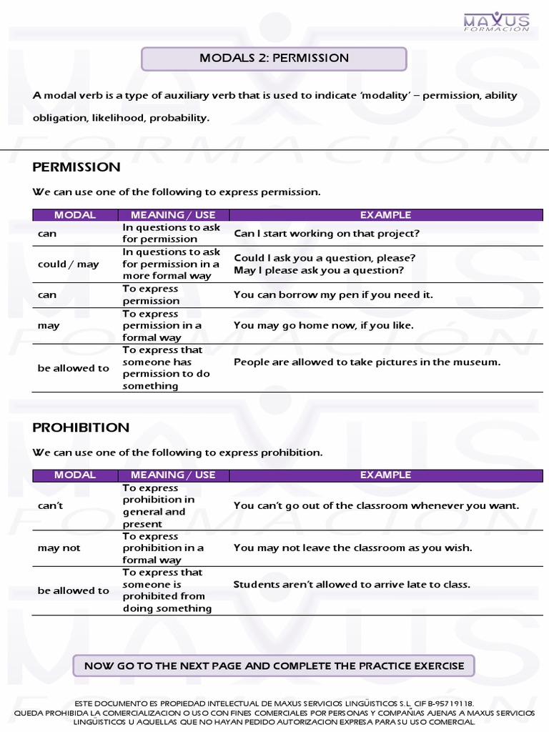 Modals Permission | PDF | Syntax | Semantics