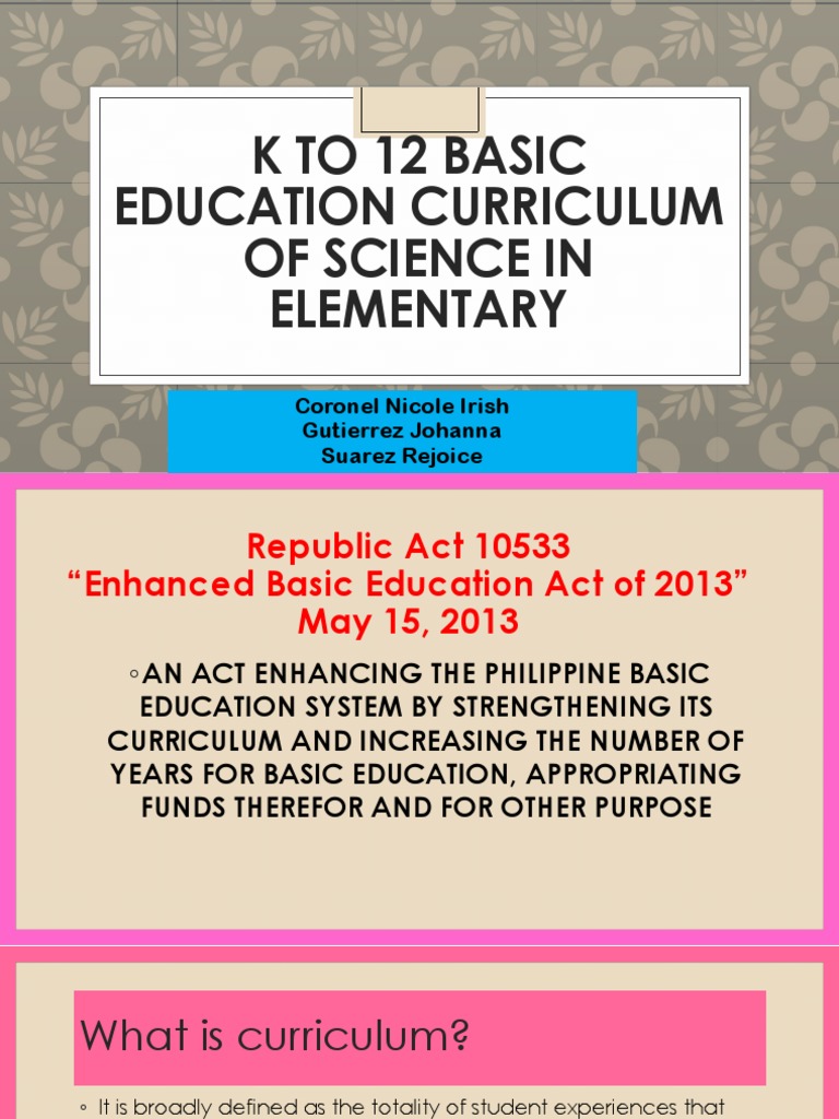 K-12 Science Curriculum for Elementary | PDF | Reproduction | Learning