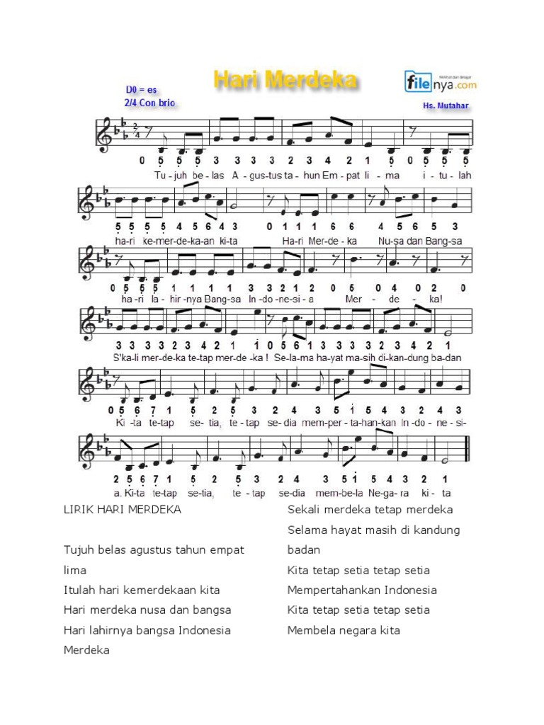 Lirik Hari Merdeka | PDF