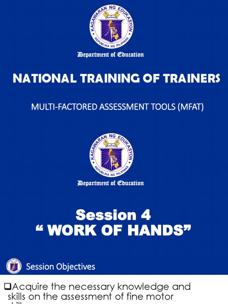 National Training of Trainers: Multi-Factored Assessment Tools (Mfat ...