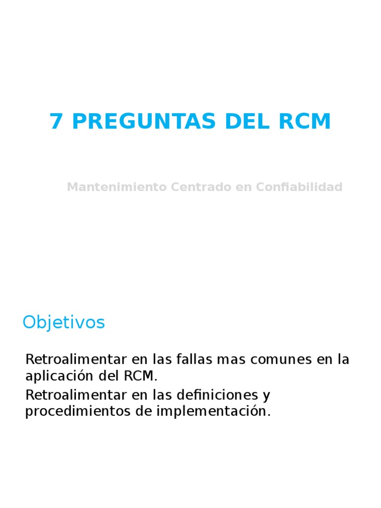04 Preguntas Del RCM | PDF | Ingeniería de confiabilidad | Informática y tecnología de la ...