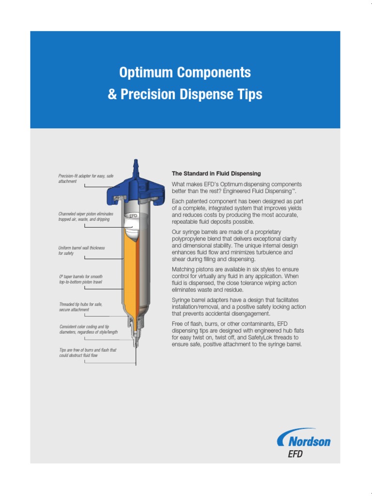 Nordson EFD Optimum Tips Brochure | PDF | Adhesive | Syringe