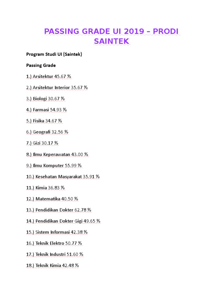 Passing Grade UI | PDF