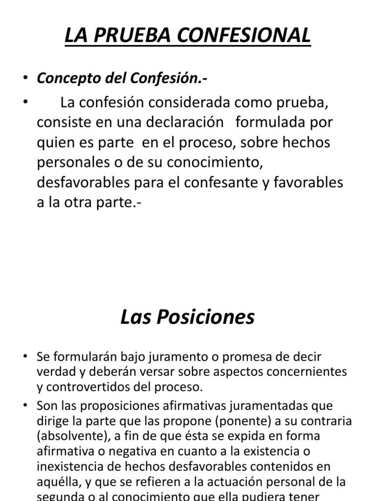La Prueba Confesional | PDF | Confesión (ley) | Virtud