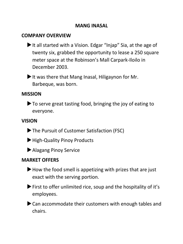Mang Inasal Company Overview and Customer Service Gap | PDF