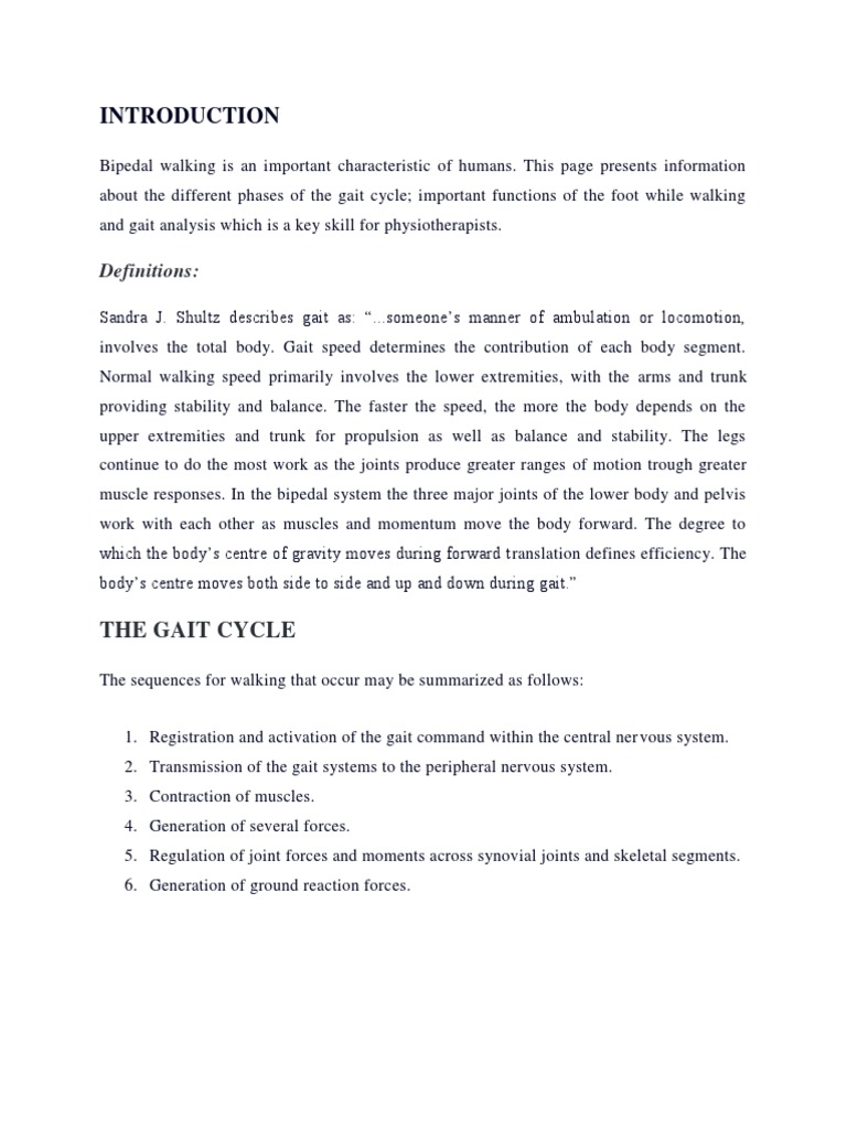 GAIT in Physiotherapy | PDF | Anatomical Terms Of Motion | Foot