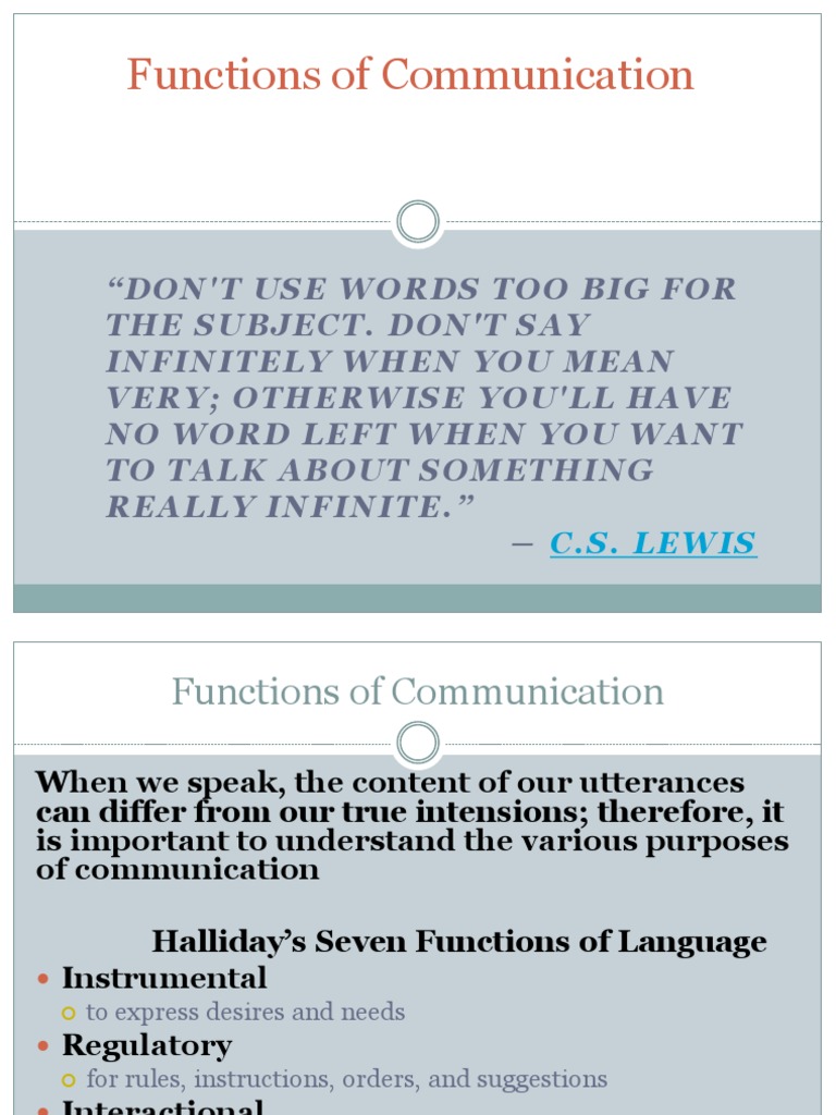 Functions of Communication | PDF | Nonverbal Communication | Communication