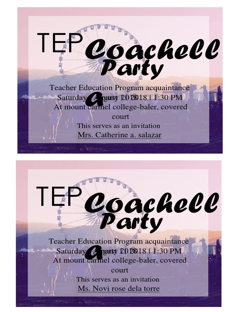 Coachella Invitation | PDF | Art