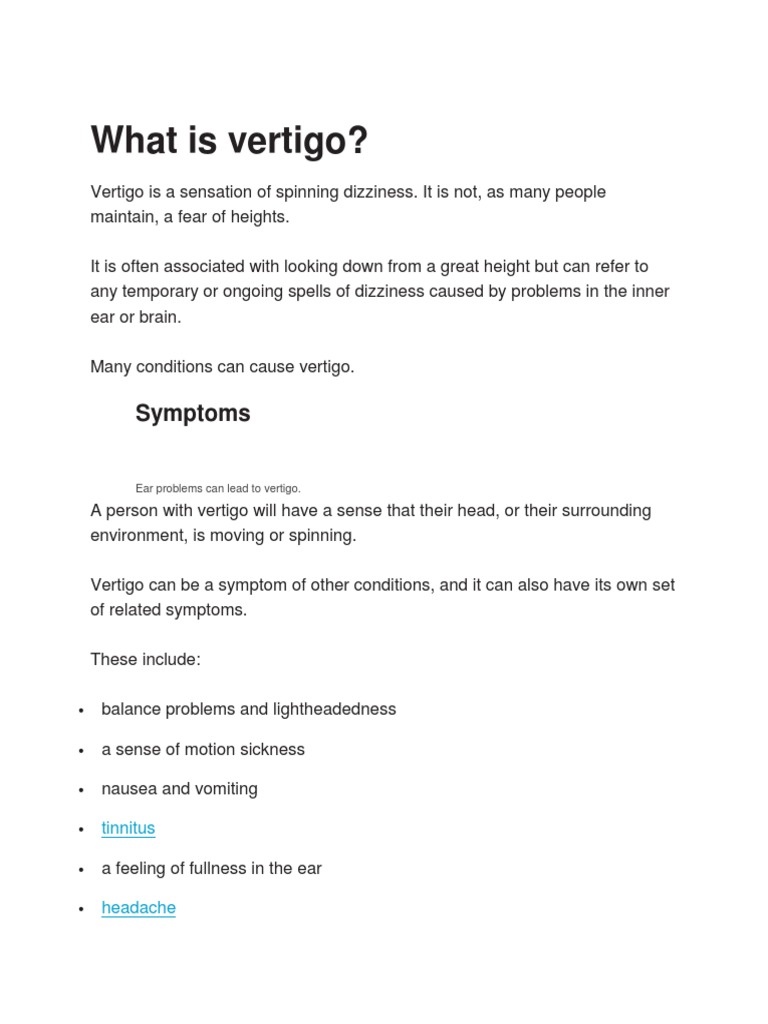 What Is Vertigo | PDF | Vertigo | Ménière's Disease