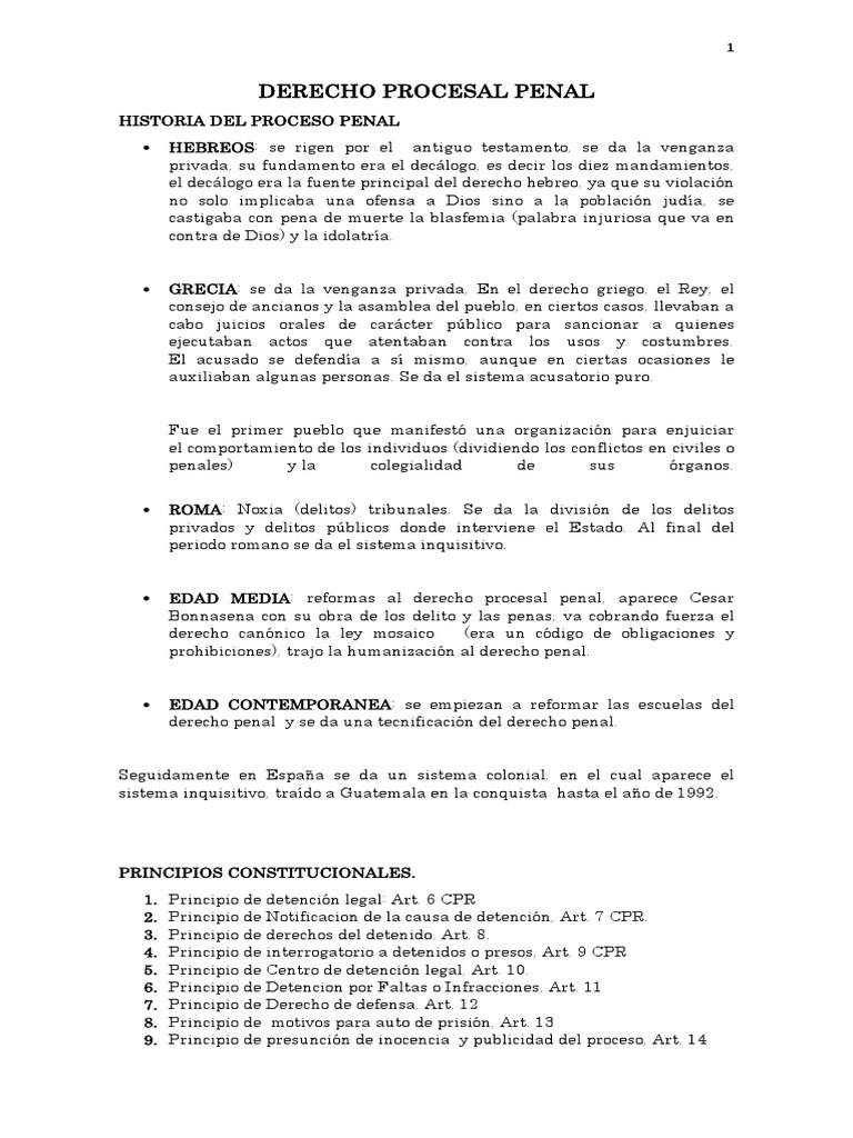 1era Clase Derecho Procesal Penal Pdf Ley Procesal Procedimiento