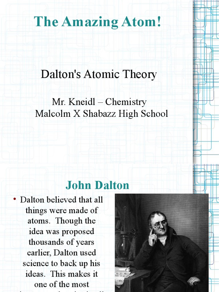 The Amazing Atom!: Dalton's Atomic Theory | PDF | Chemical Elements ...