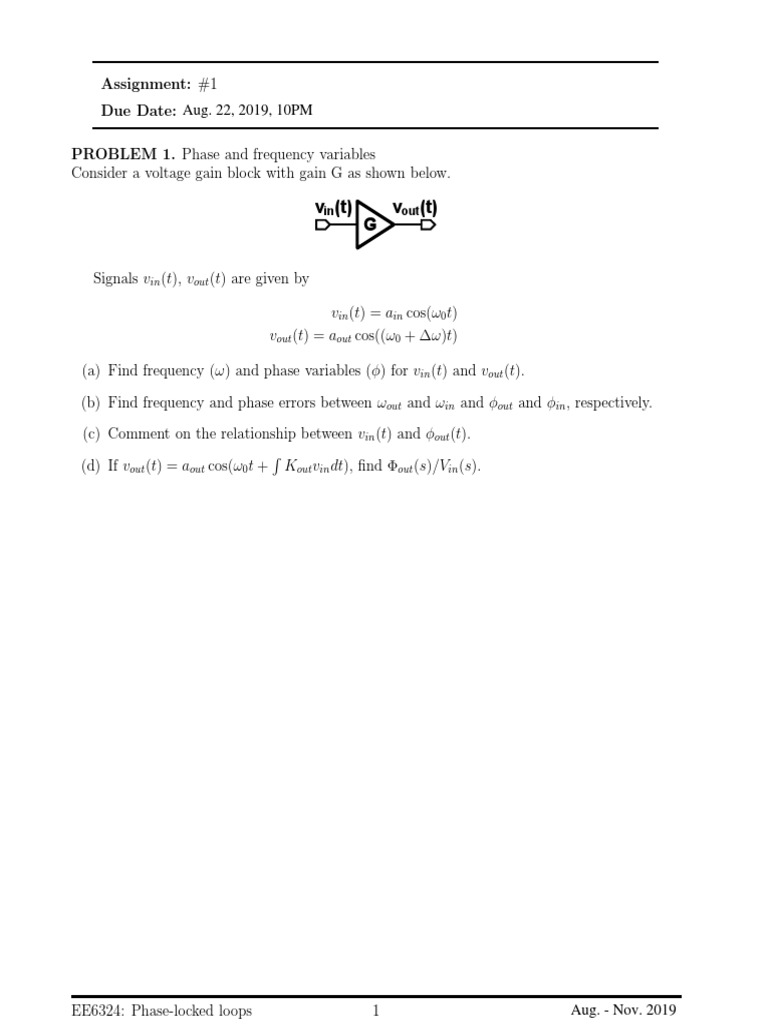 HW1 | PDF | Analog Circuits | Signal Processing