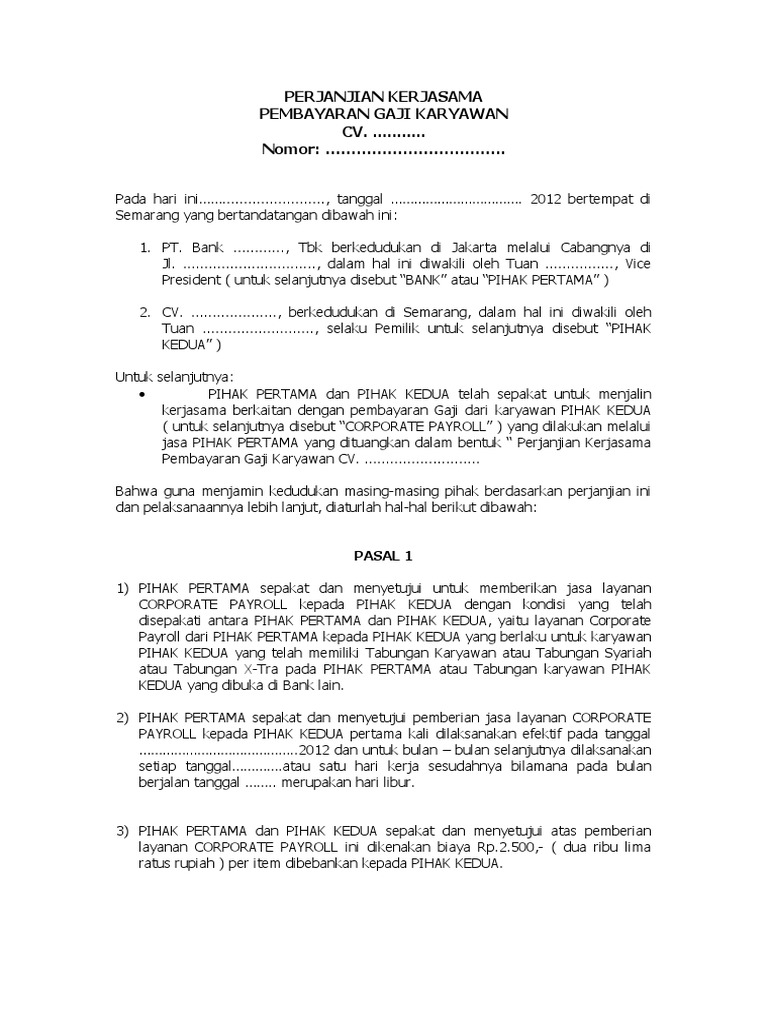 MOU Contoh | PDF