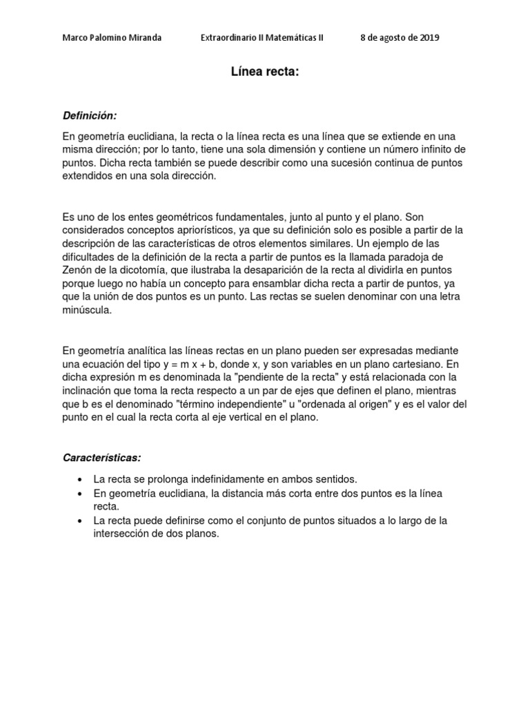 Línea Recta | PDF | Ciencia y matemáticas | Clásicos