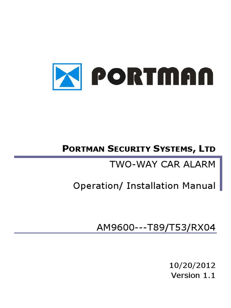 P S S, L: Two-Way Car Alarm Operation/ Installation Manual | PDF ...