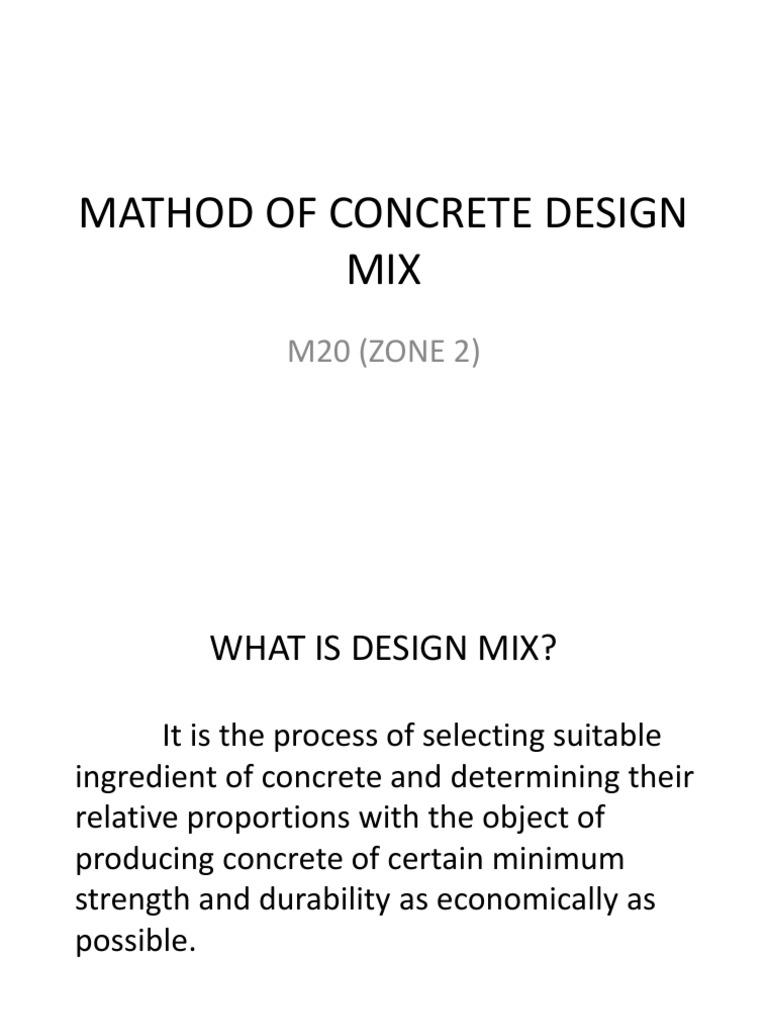 Design Mix Method | PDF | Density | Ratio