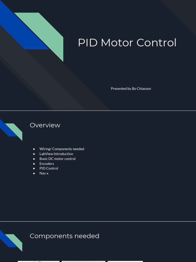 PID Motor Control: Presented by Bo Chiasson | PDF | Control Theory ...