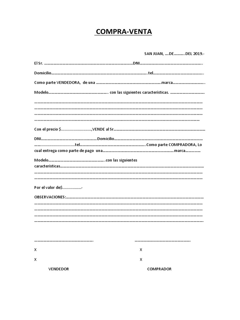 Boleto Compra-Venta Notebooks | PDF