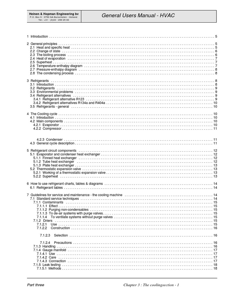 Heinen & Hopman HVAC Manual Guide | PDF | Evaporation | Calorie