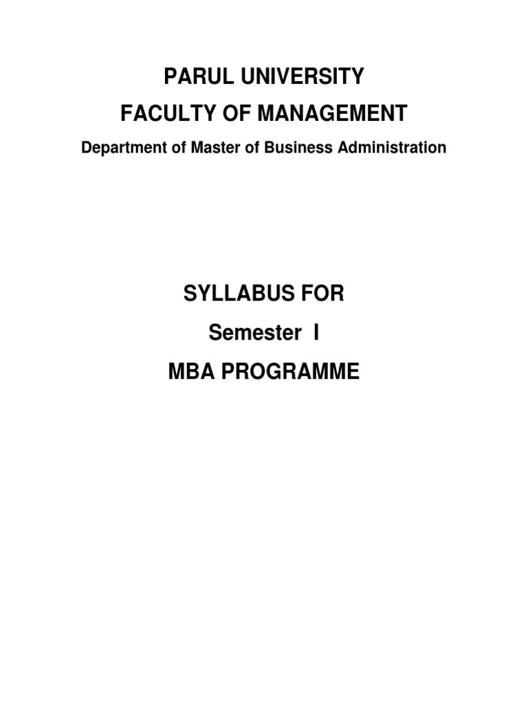 Sem 1 Syllabus PIM MBA | PDF | Regression Analysis | Probability Distribution