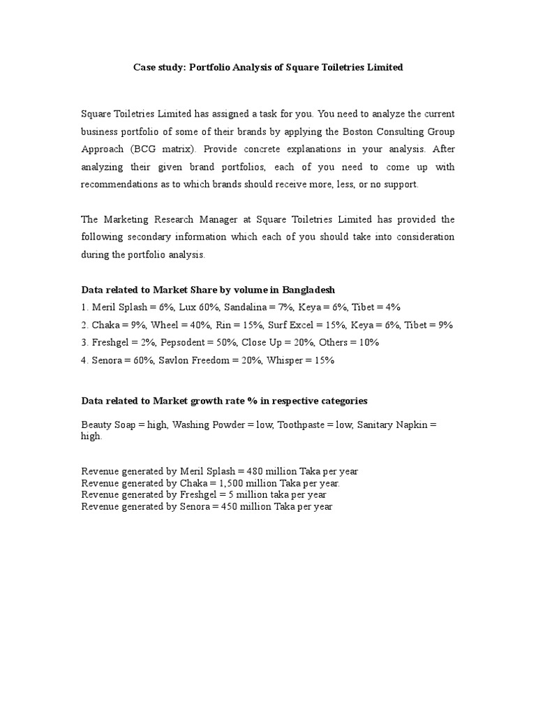 BCG Matrix Case Study | PDF