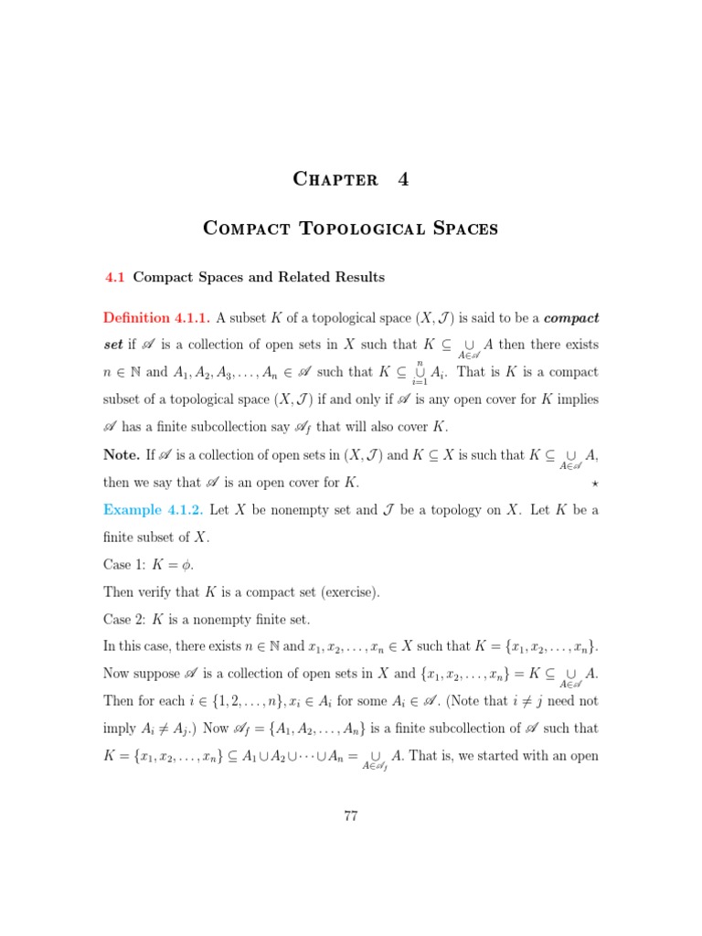Chapter 4 Pdf Compact Space Continuous Function