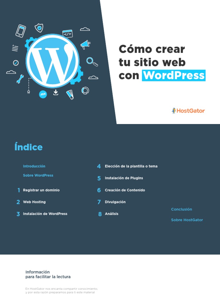 Como Crear Un Sitio Web Con Wordpress | PDF | Word Press | Blog