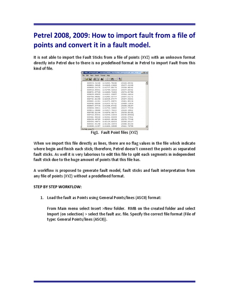 Importing XYZ Files for Fault Modeling | PDF | File Format | Computer File