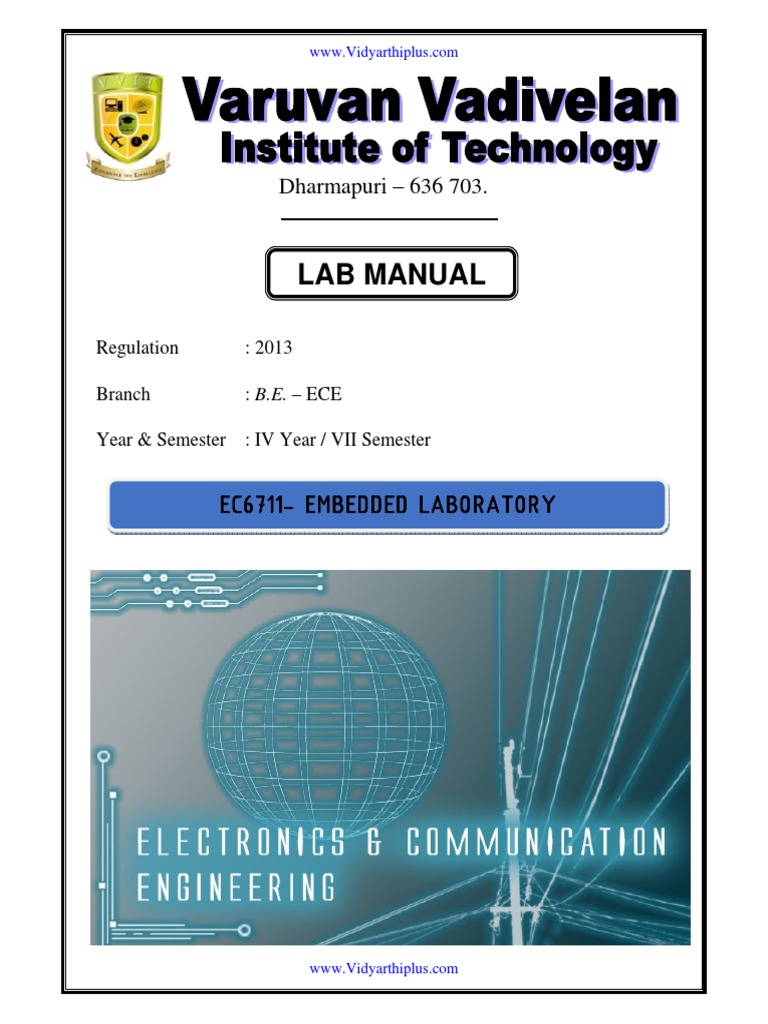 Embedded Lab Manual Final | PDF | Electronic Design | Office Equipment