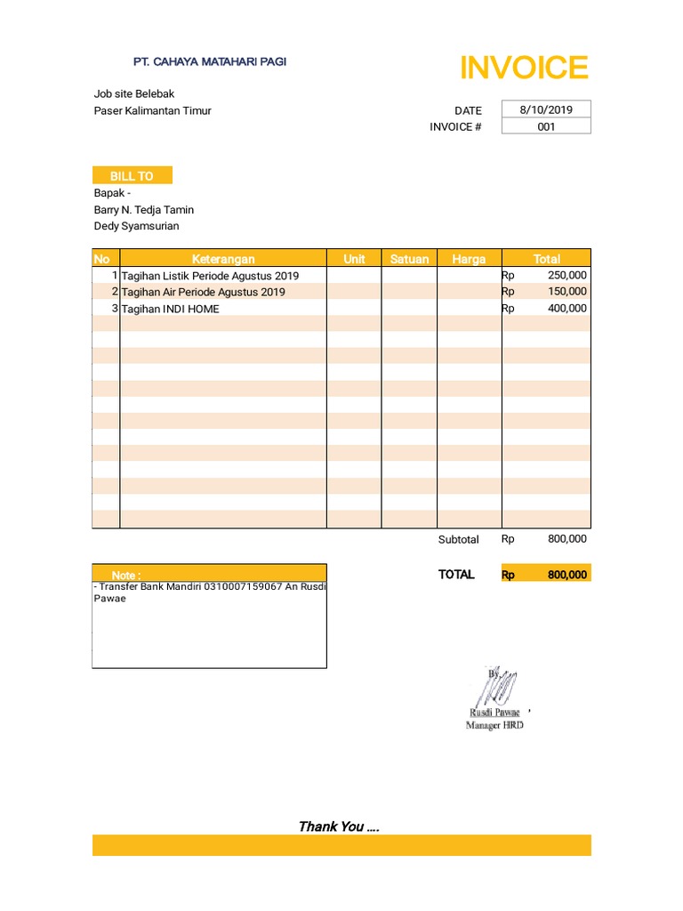 Invoice PLN+AIR+WIFI