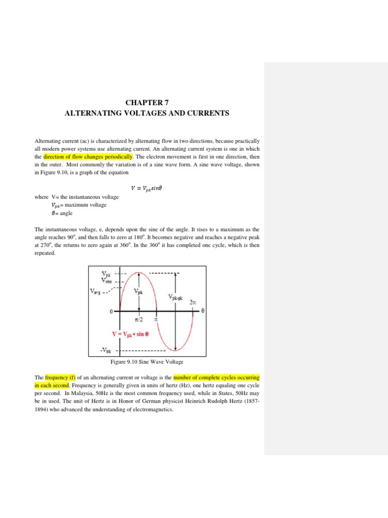 CHAPTER 9 Alternating Current | PDF | Inductor | Inductance