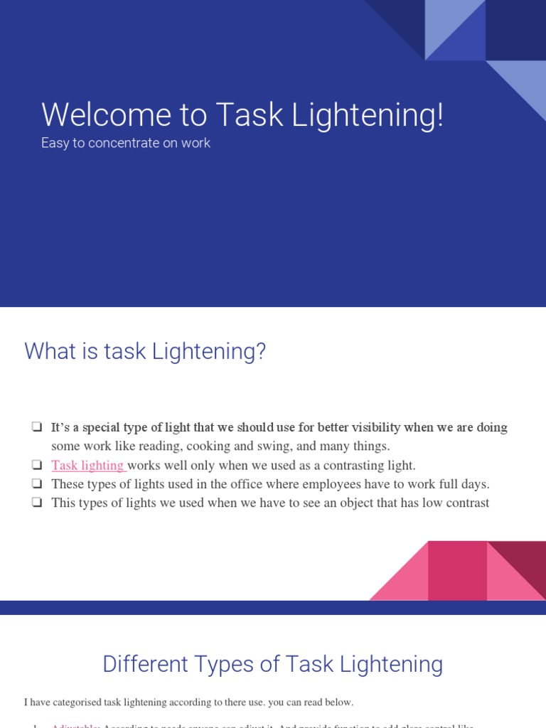 Welcome To Task Lightening! Easy To Concentrate On Work | PDF ...