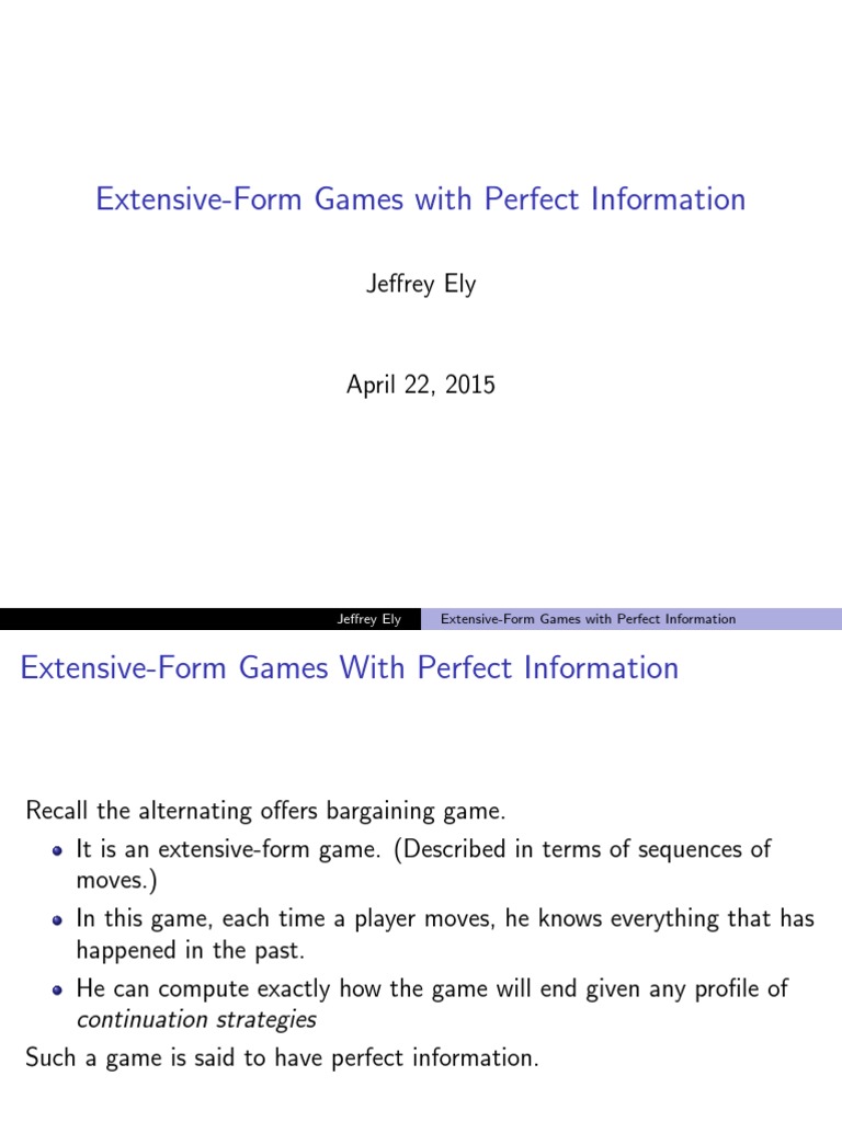 Perfect Information Games 2015 | PDF | Mathematical And Quantitative ...