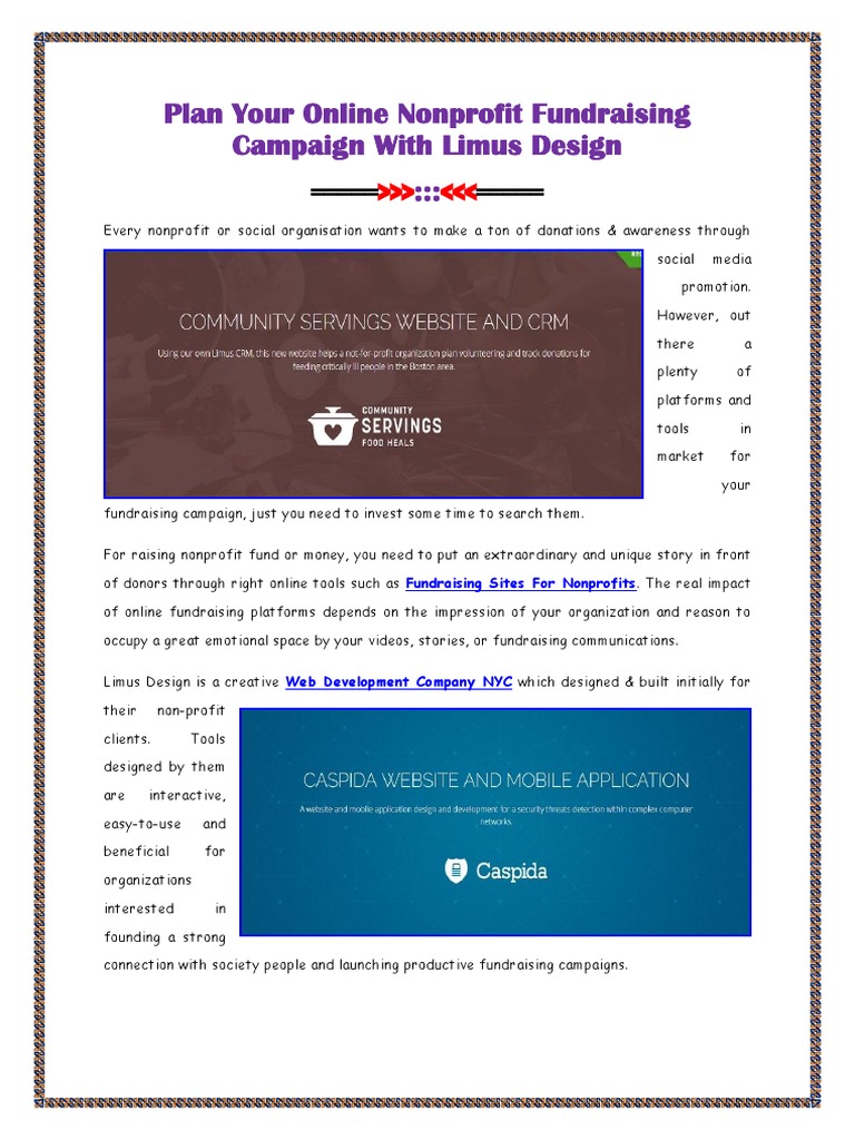 Nonprofit Fundraising Campaign With Limus Design | Download Free PDF ...