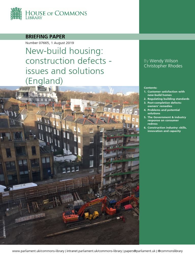New-Build Housing: Construction Defects - Issues and Solutions (England ...