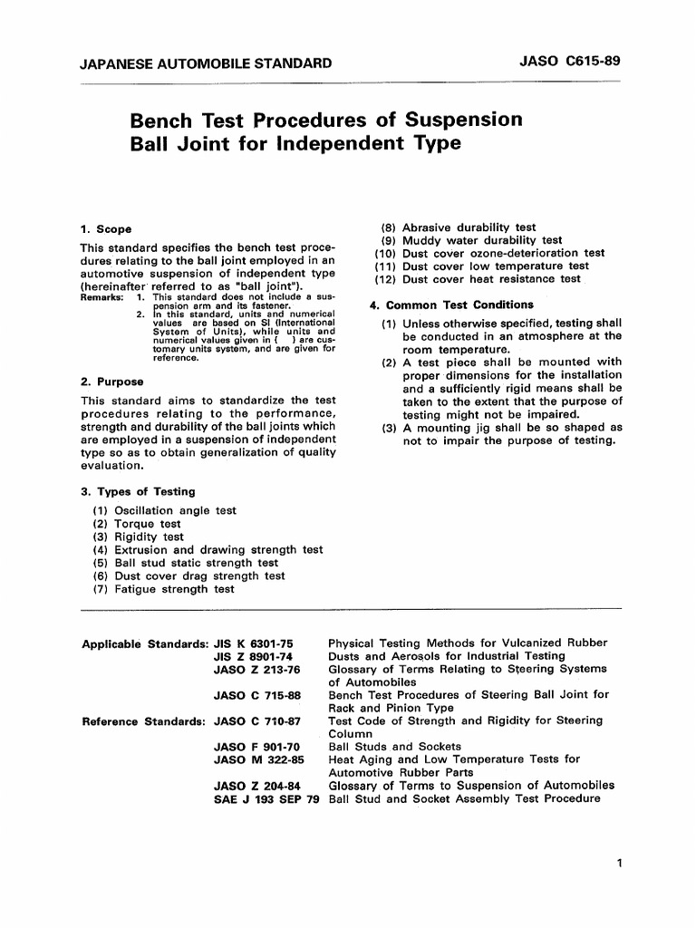 Jsae Jaso c615-1989 | PDF | Torque | Rotation Around A Fixed Axis