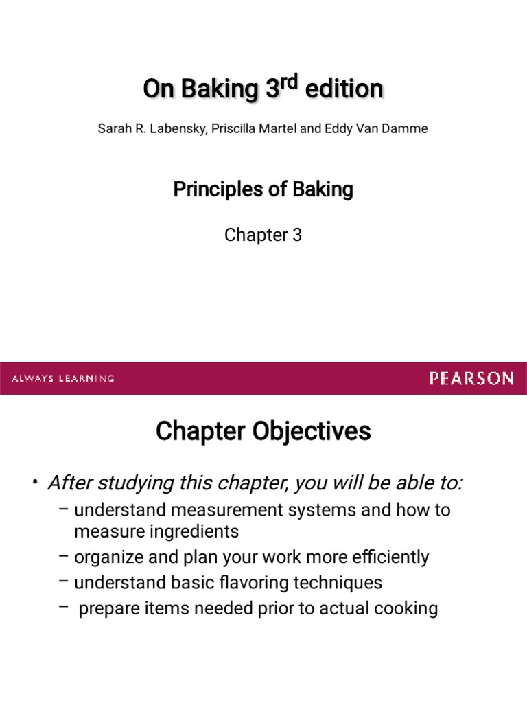 OB 3 CH 3 Principles of Baking | PDF | Taste | Dough