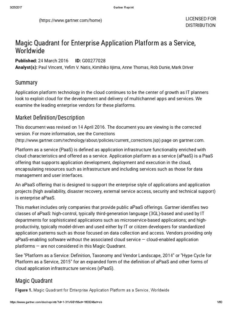 Enterprise Application Platform As A Service | PDF | Platform As A ...