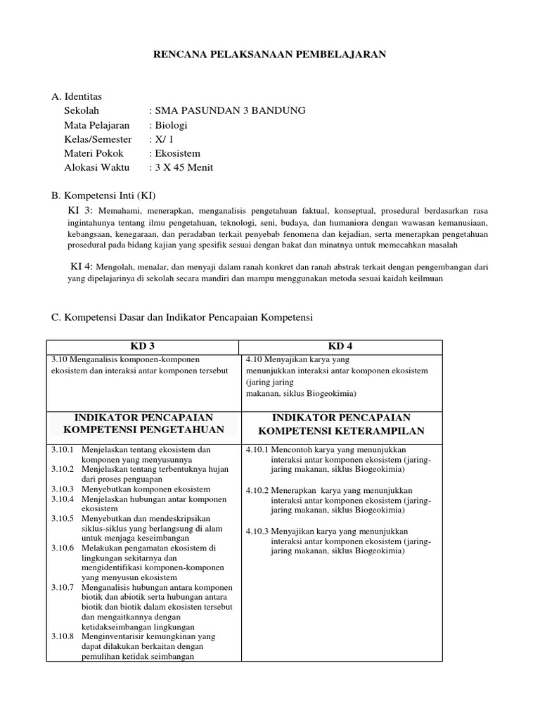Format RPP Model Stem Iht | PDF