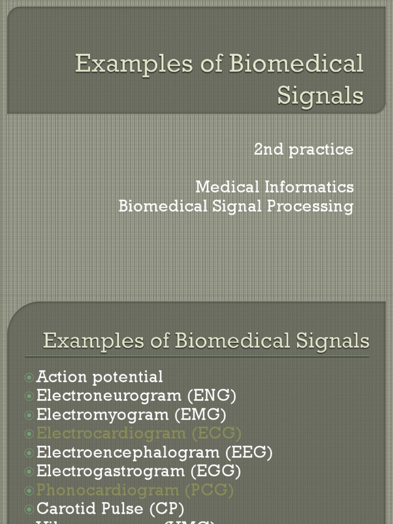 Biomedical Signal Processing Overview | PDF | Action Potential ...