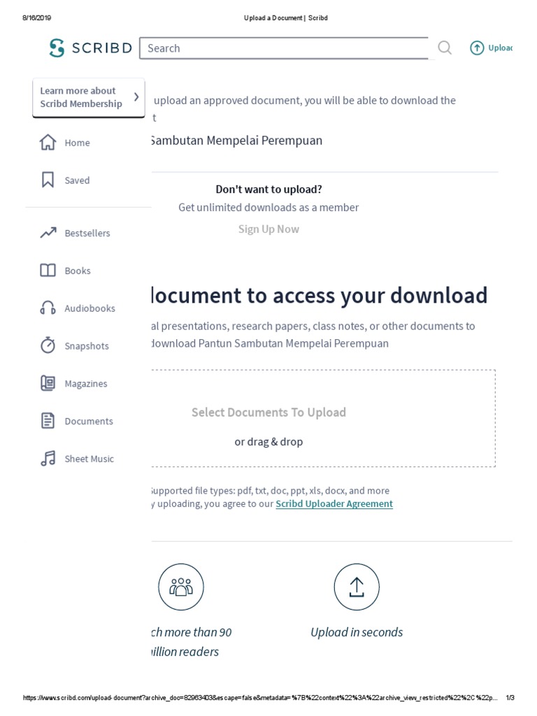 Upload A Document To Access Your Download: Pantun Sambutan Mempelai Perempuan | PDF | Scribd ...