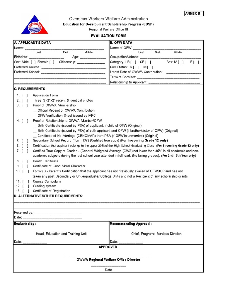 EDSP Application Form | Download Free PDF | Birth Certificate | Social ...